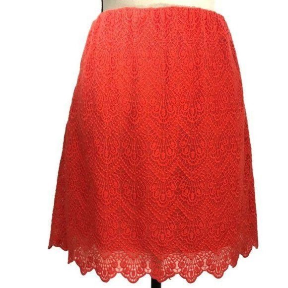 J. Crew | Skirts | Jcrew Lace Embroidered Elastic Waist Mini Skirt ...